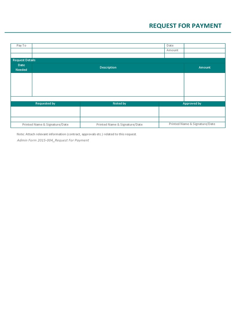 Request For Payment Form | PDF