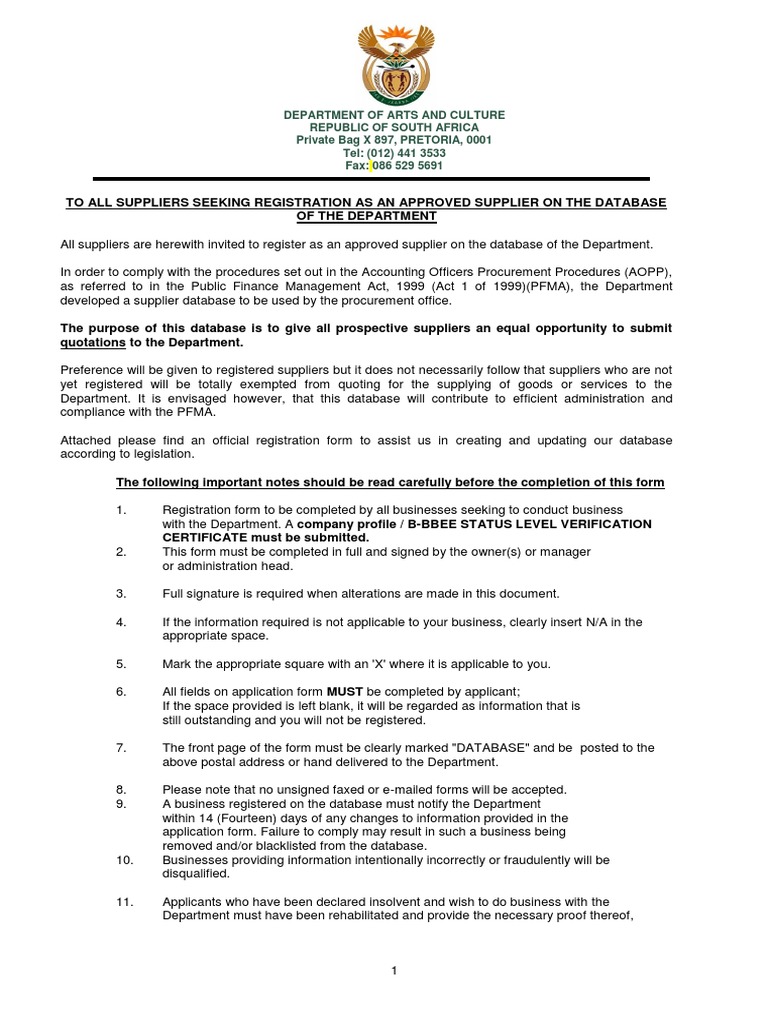 SCM Supplier Registration Form PDF | PDF | Consultant | Engineering