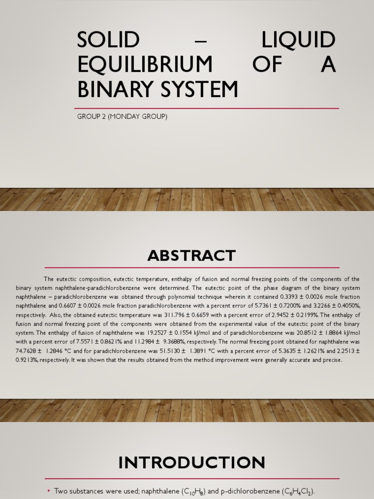 Solid - Liquid Equilibrium of A Binary System | PDF | Phase Diagram | Phase (Matter)