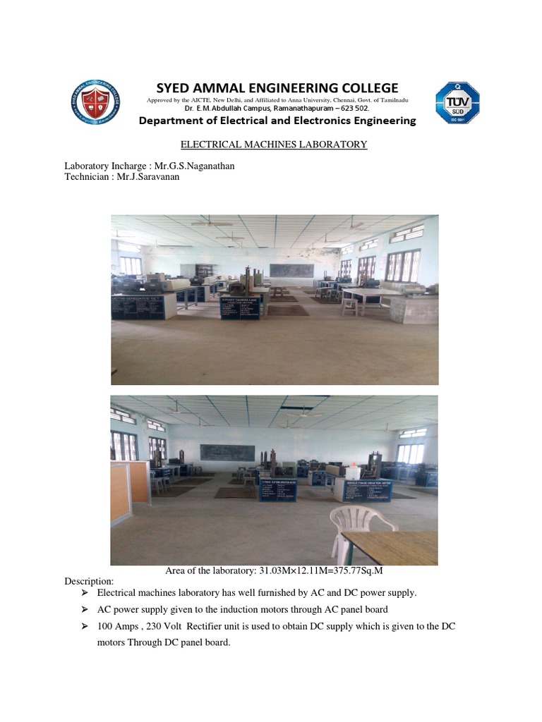 EEE Lab Details PDF | Download Free PDF | Laboratories | Electrical ...