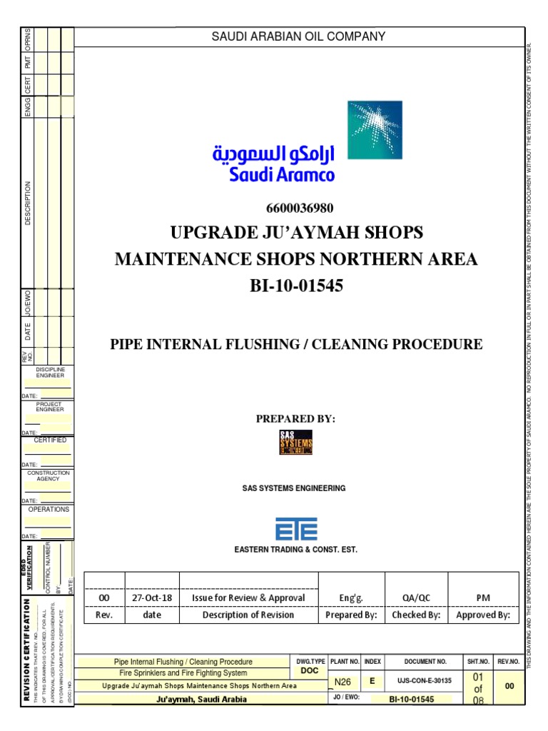 Pipe Internal Flushing | PDF | Fire Sprinkler System | Pipe (Fluid ...