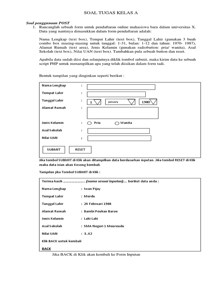 Contoh Tugas PHP | PDF