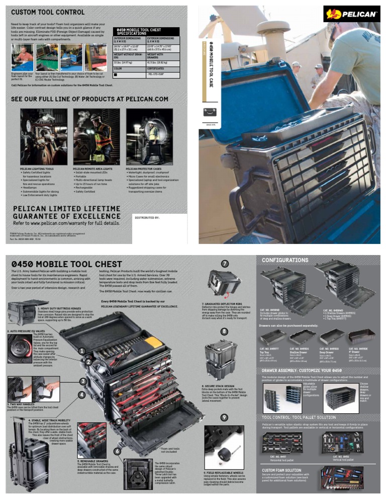 Pelican 0450 Mobile Tool Chest Brochure | PDF | Pallet | Manufactured Goods