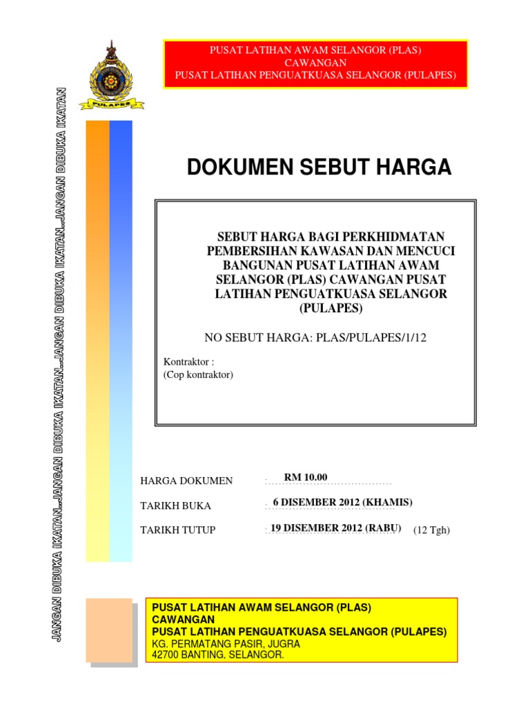 Spesifikasi - Dokumen Kontrak Pembersihan Pulapes | PDF