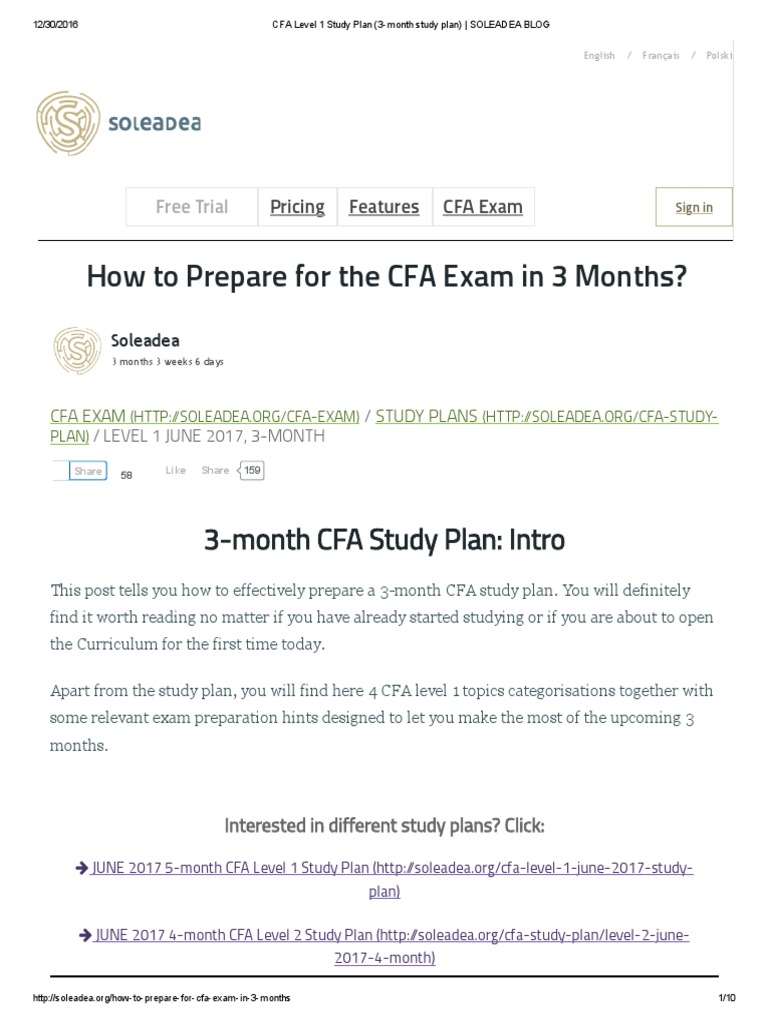 CFA Study Plan | PDF | Economies | Business