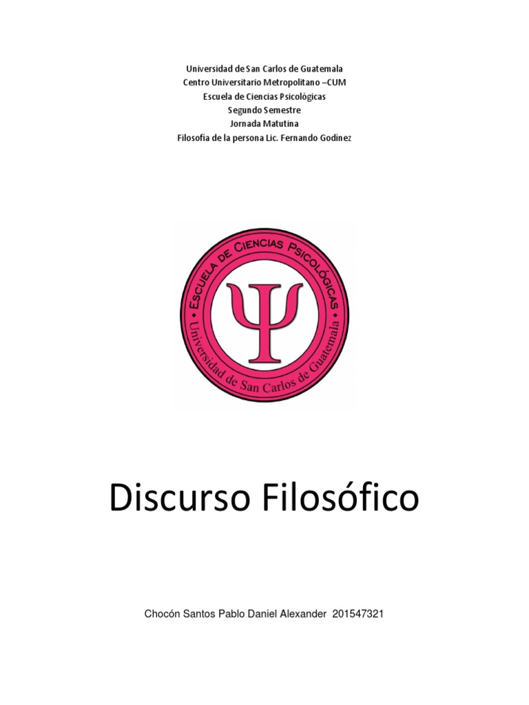Discurso Filosofico | PDF | Metafísica de la mente | Amor