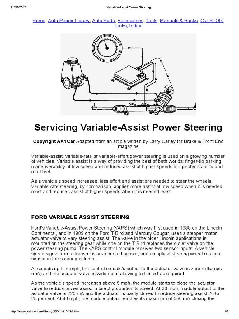 Variable-Assist Power Steering | PDF | Steering | Valve
