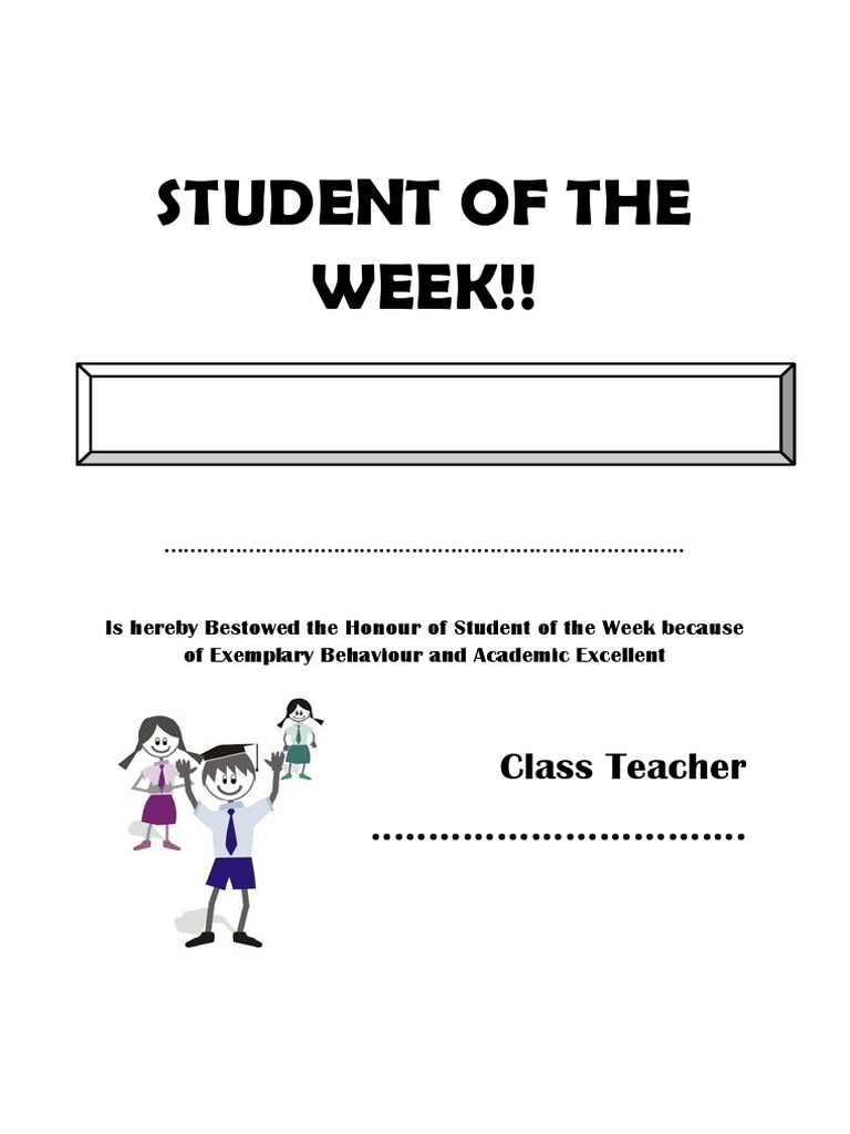 Student of The WEEK!!: Class Teacher | PDF