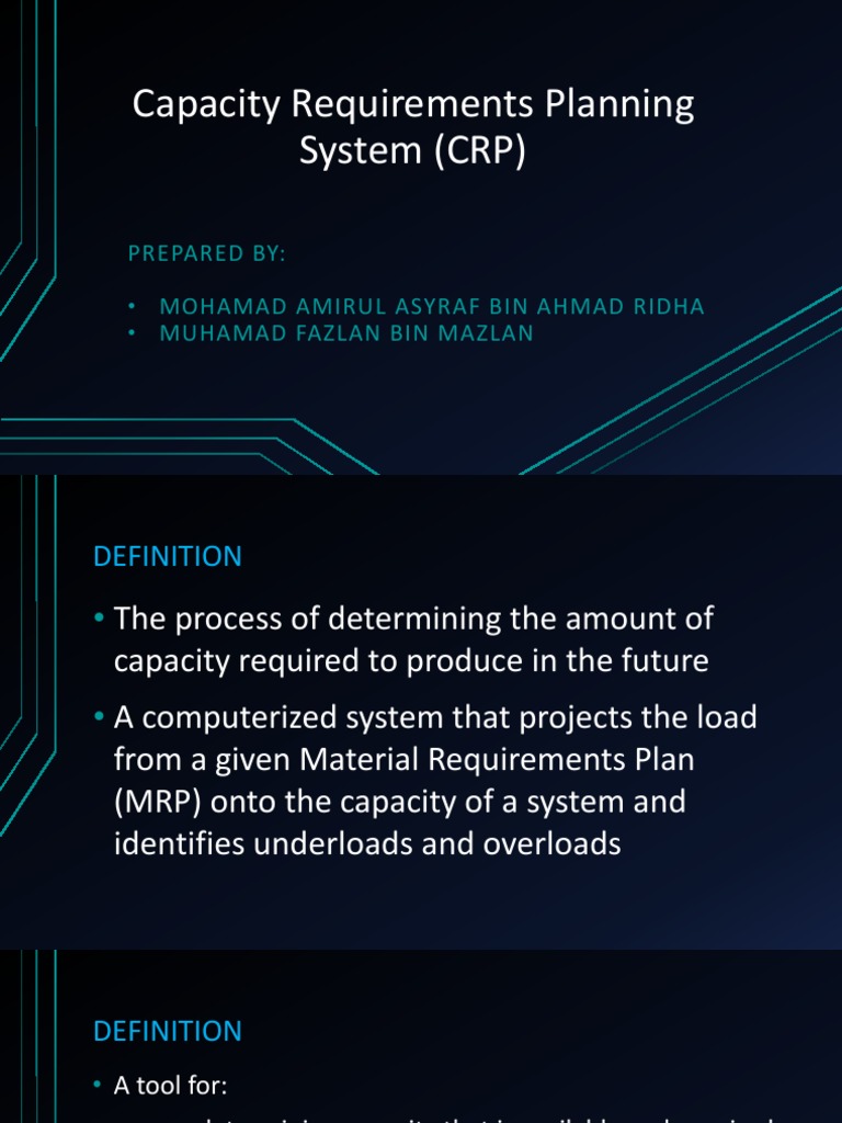 Capacity Requirements Planning System (CRP) | Download Free PDF ...