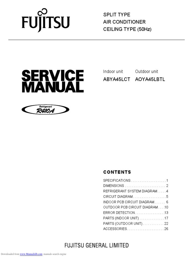 Fujitsu Air Conditioning Parts Manual | Reviewmotors.co