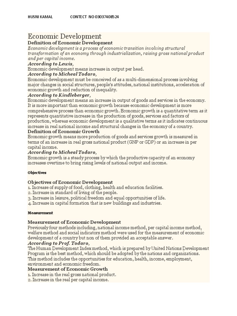 Economic Development Complete Notes | PDF | Agriculture | Economic Growth