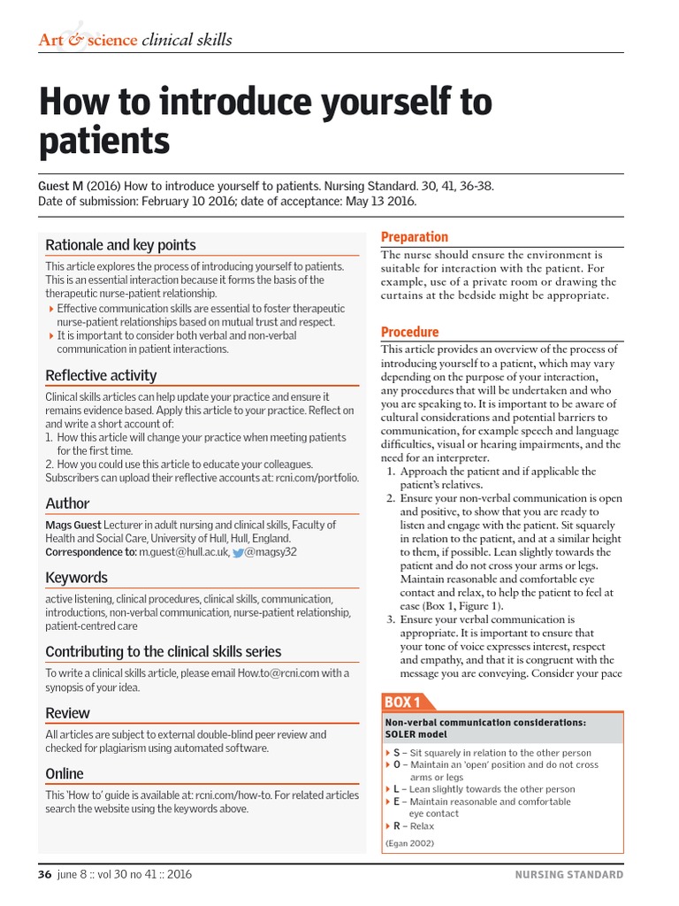 Introducing Yourself Effectively: A Guide to Establishing Therapeutic ...