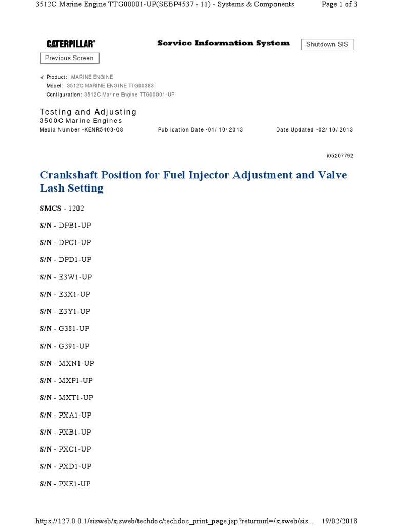 3512C HD TDC For No 1 Piston | PDF | Piston | Cylinder (Engine)