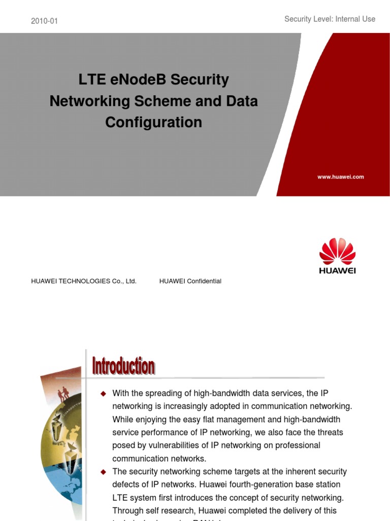 LTE ENodeB Security Networking and Data Configuration-20100331-A-1.0 ...