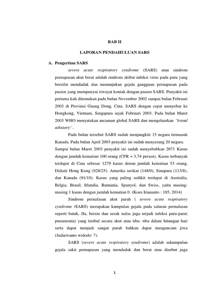 Asuhan Keperawatan pada Pasien SARS | PDF