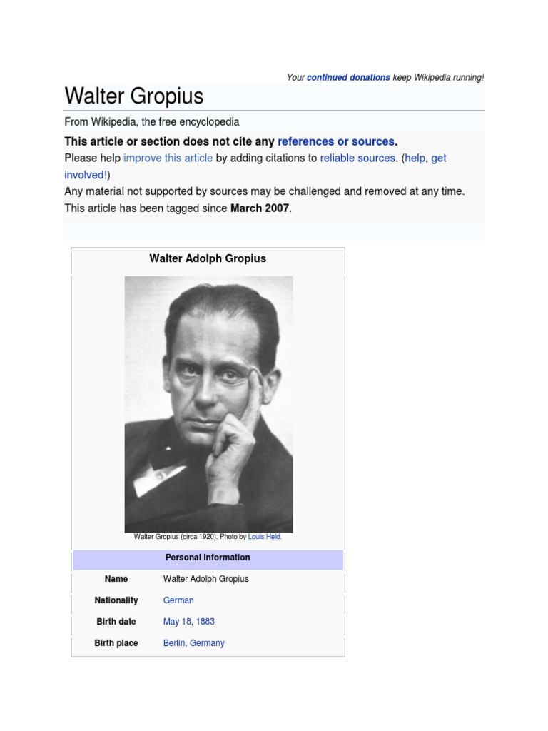 Walter Adolph Gropius | PDF