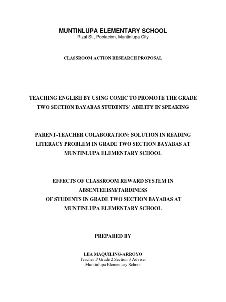 Action Research Title Proposal | PDF