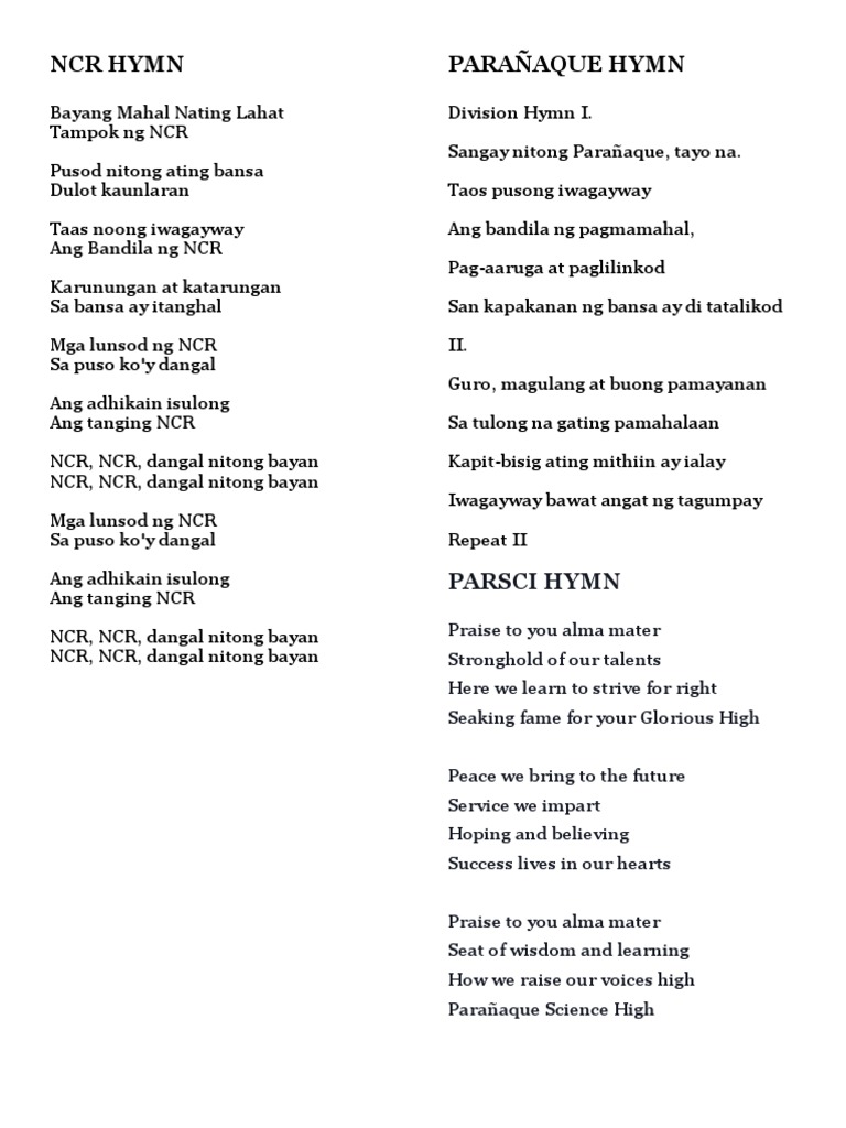 NCR Hymn | PDF