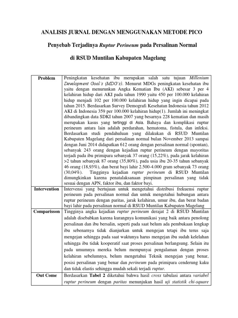 Analisis Jurnal Dengan Menggunakan Metode Pico | PDF