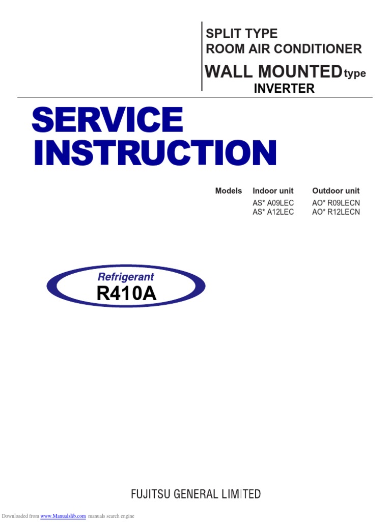 Fujitsu Service Instruction | PDF | Hvac | Air Conditioning