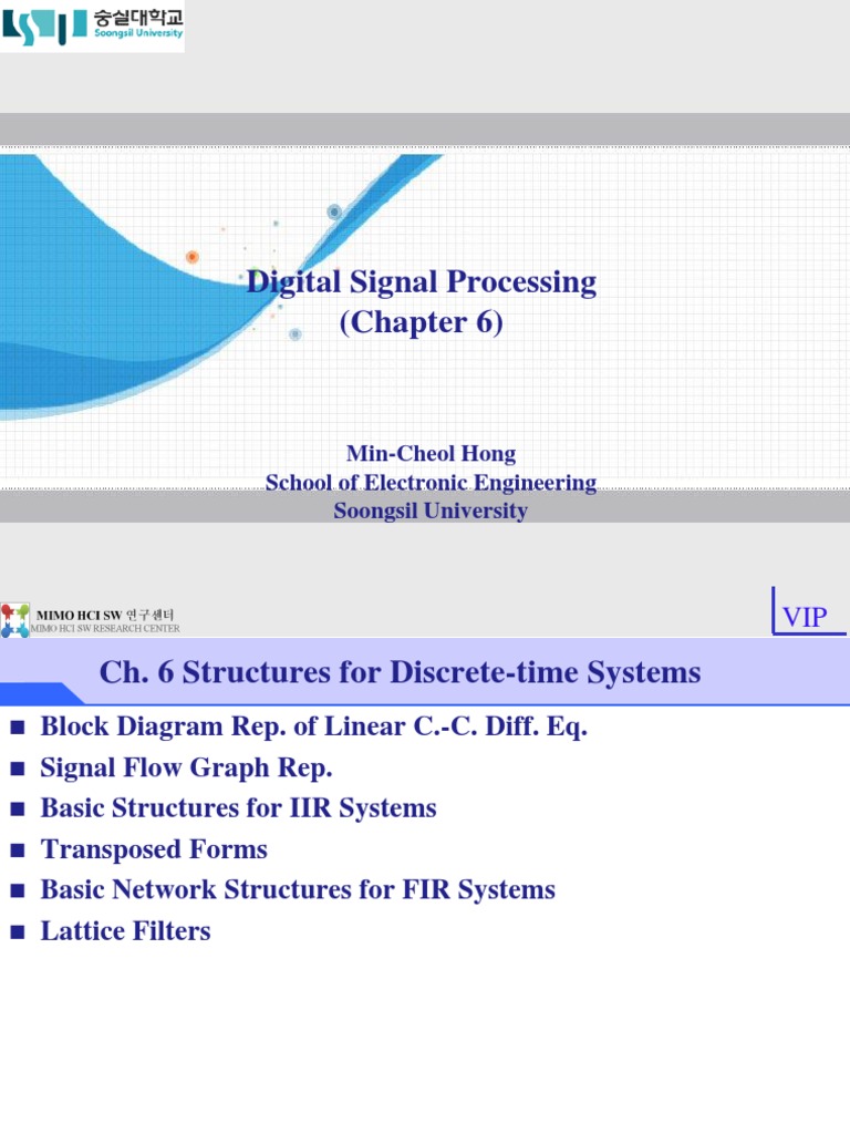 Digital Signal Processing (Chapter 6) : Min-Cheol Hong School of ...