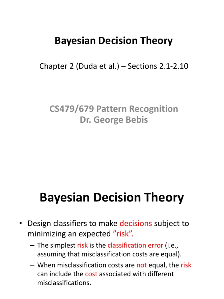 Bayesian Decision Theory | PDF | Probability | Normal Distribution