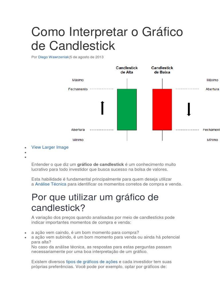 Como Interpretar o Gráfico de Candlestick | PDF | Análise técnica ...