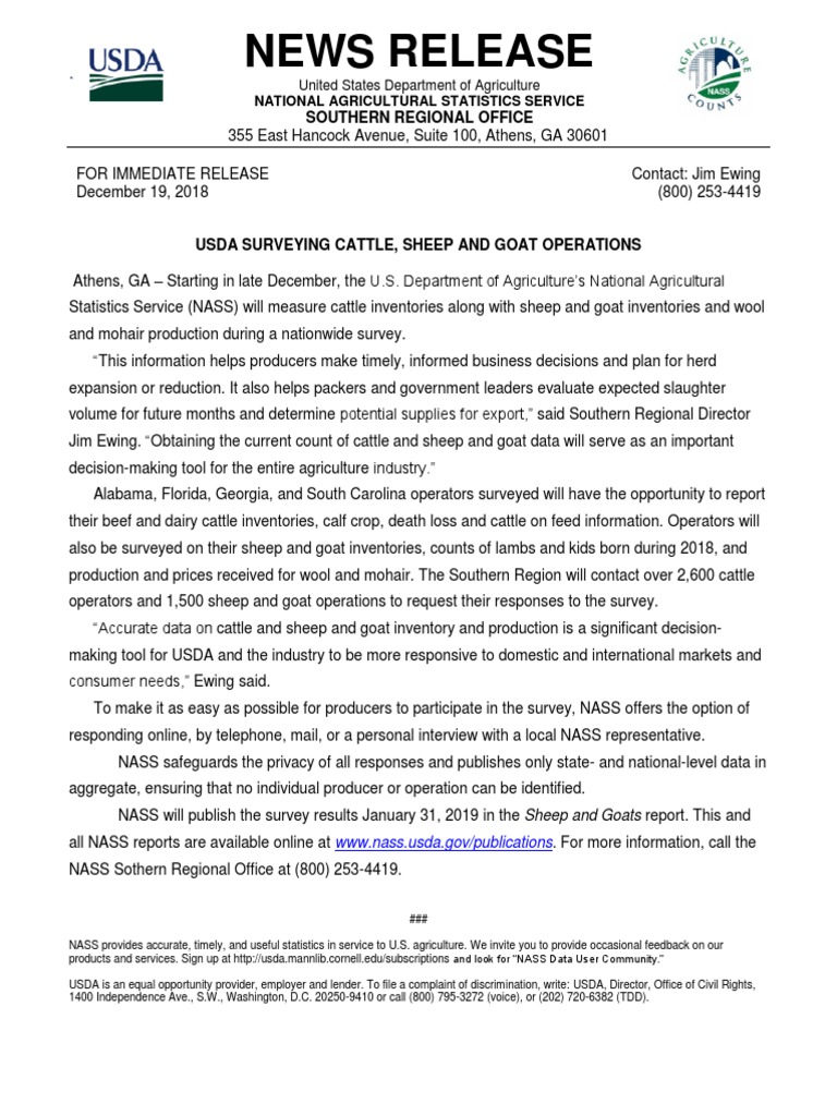 Livestock Combined News Release 2019 | PDF | Sheep | Goat