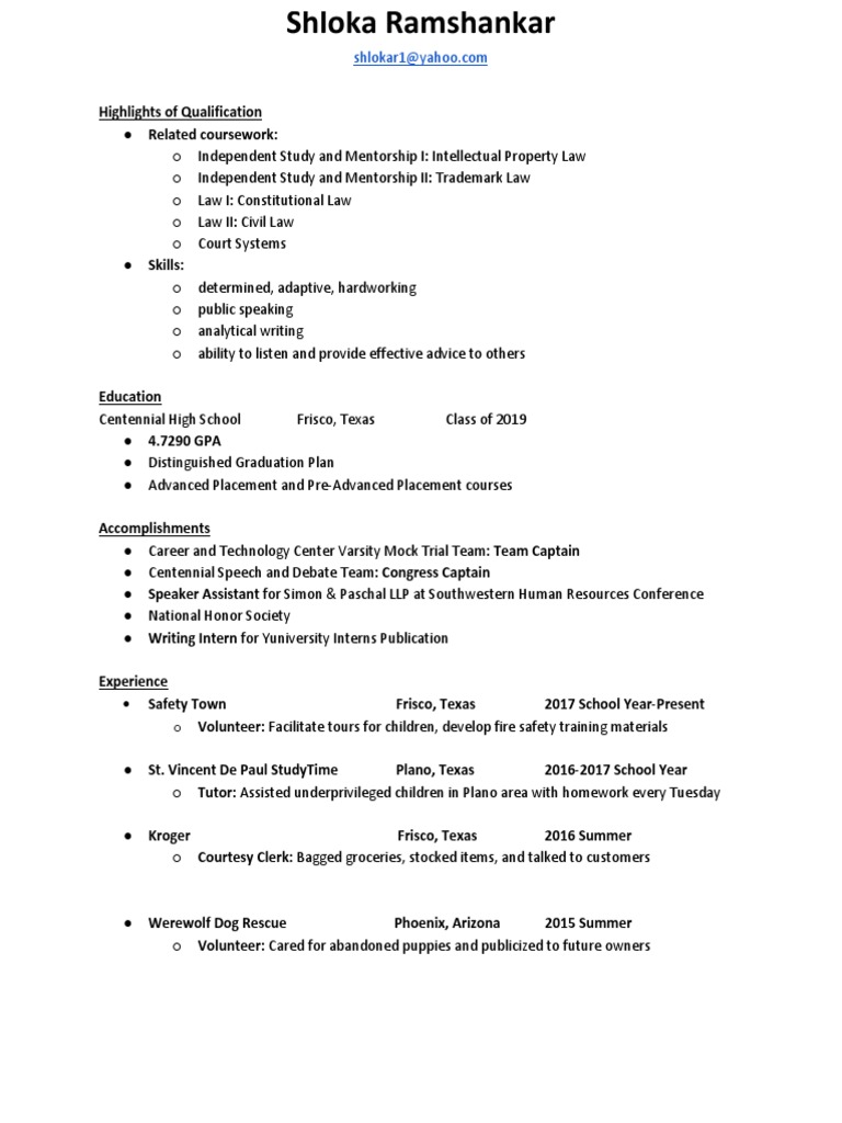 Ramshankar Shloka Resume | PDF