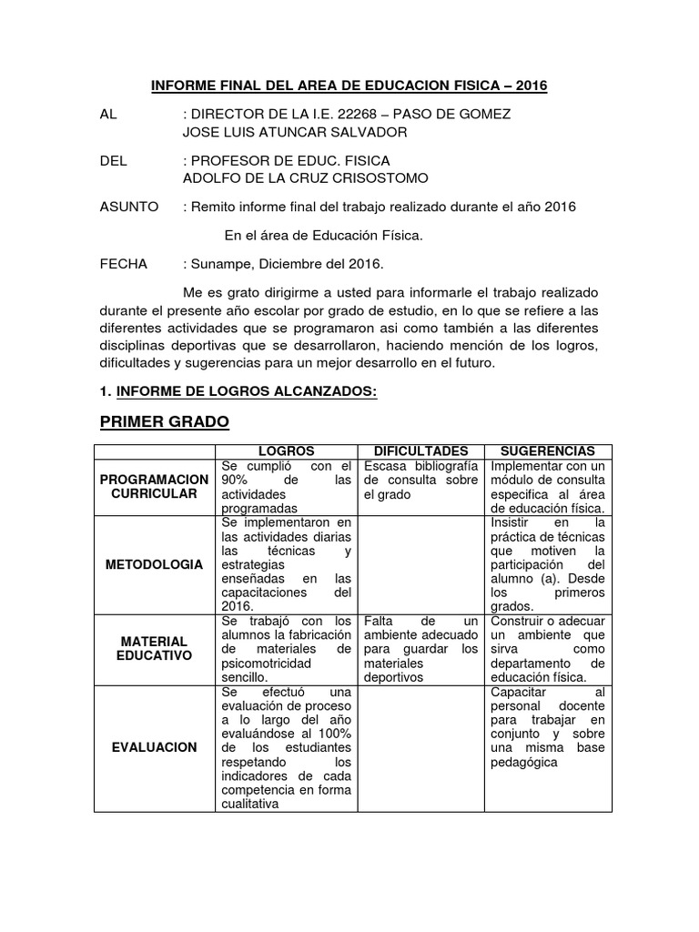 335506972-Informe-Final-Del-Area-de-Educacion-Fisica.docx | Evaluación | Enseñando | Prueba ...