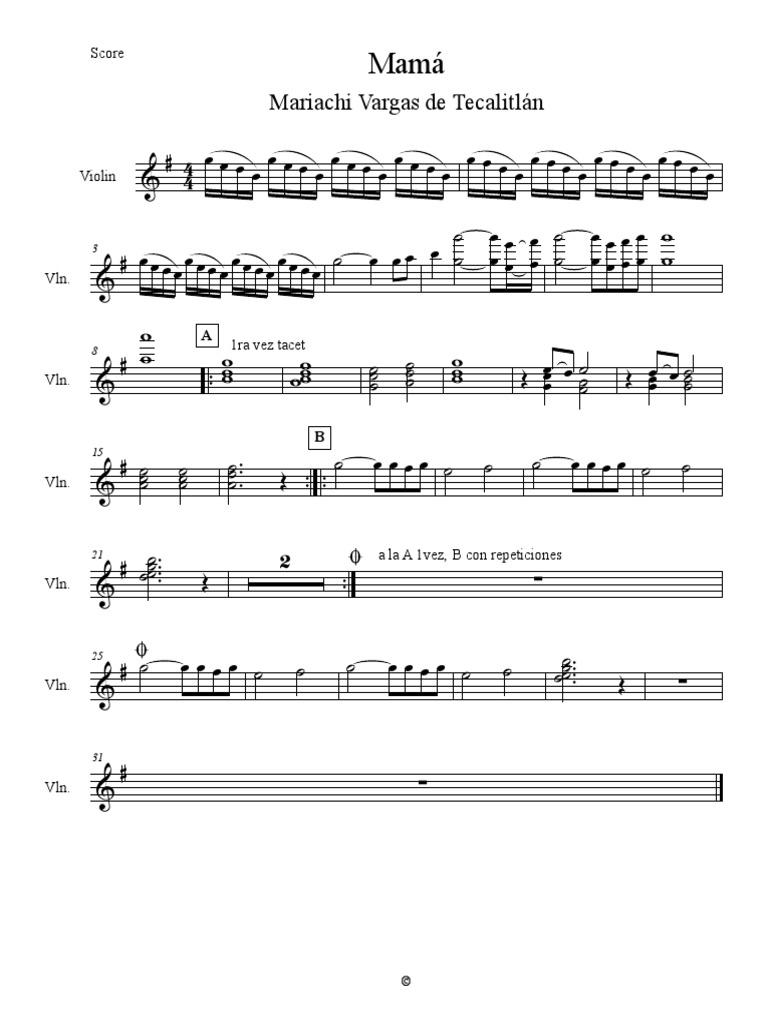 Mariachi Vargas de Tecalitlán: Score | PDF