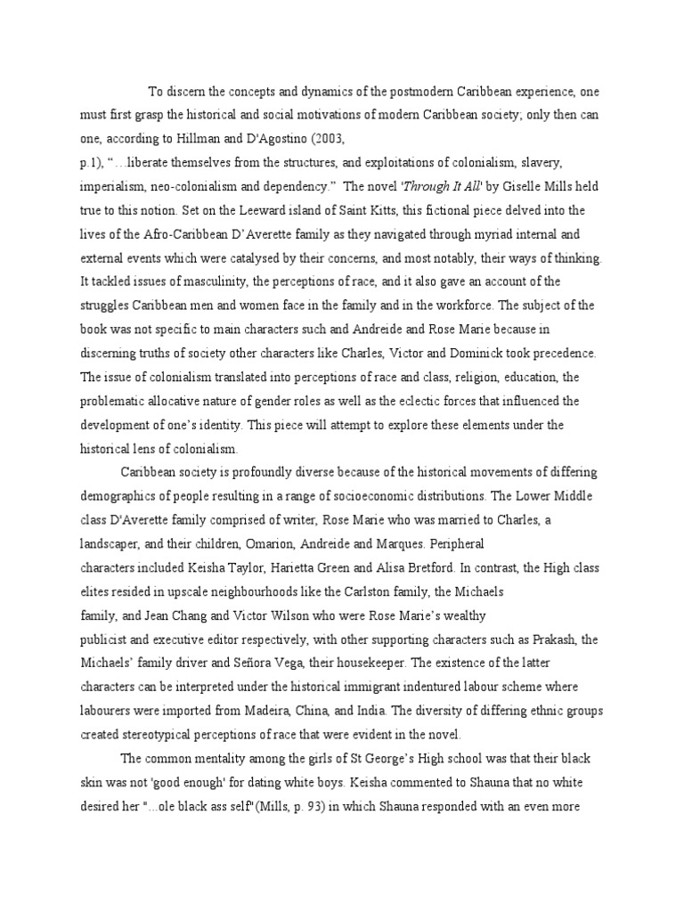 Caribbean Civilisation Book Report: 'Through It All' | PDF