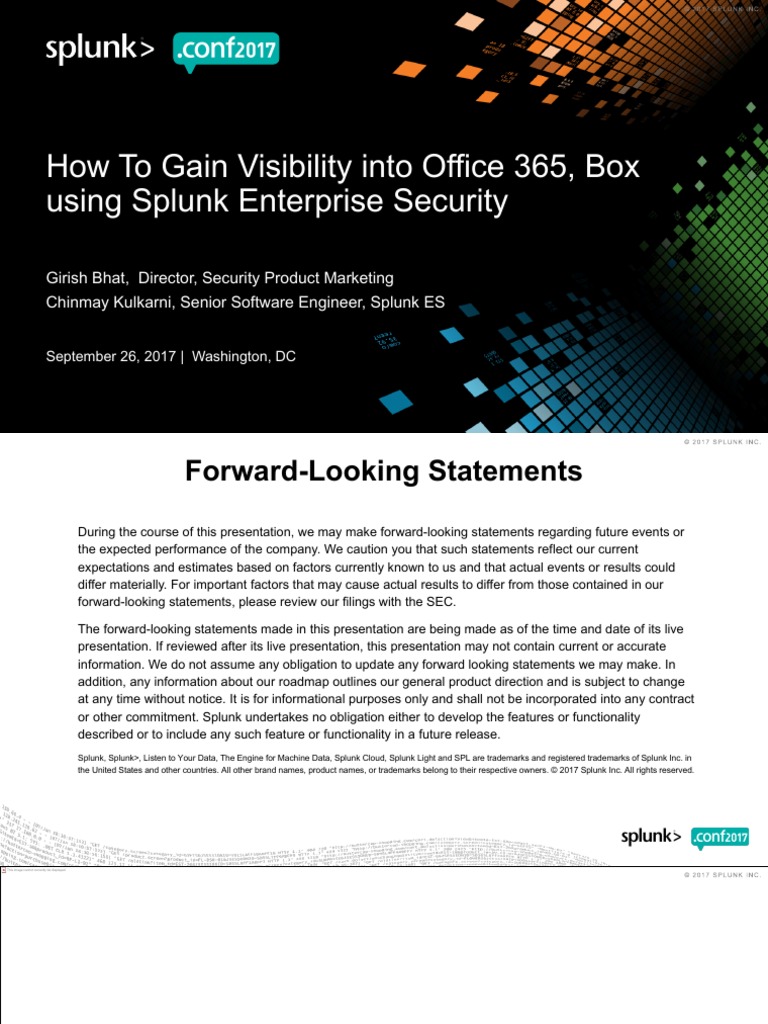How To Use Office 365 Salesforce and Box With Splunk Enterprise and ...