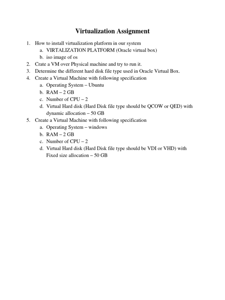Virtualization Assignment | PDF