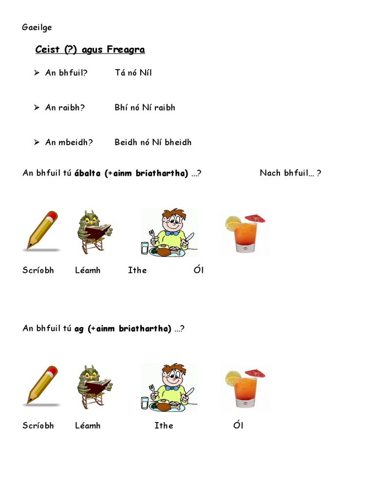 Questions and Answers in Irish: A Guide to Common Verb Forms ...