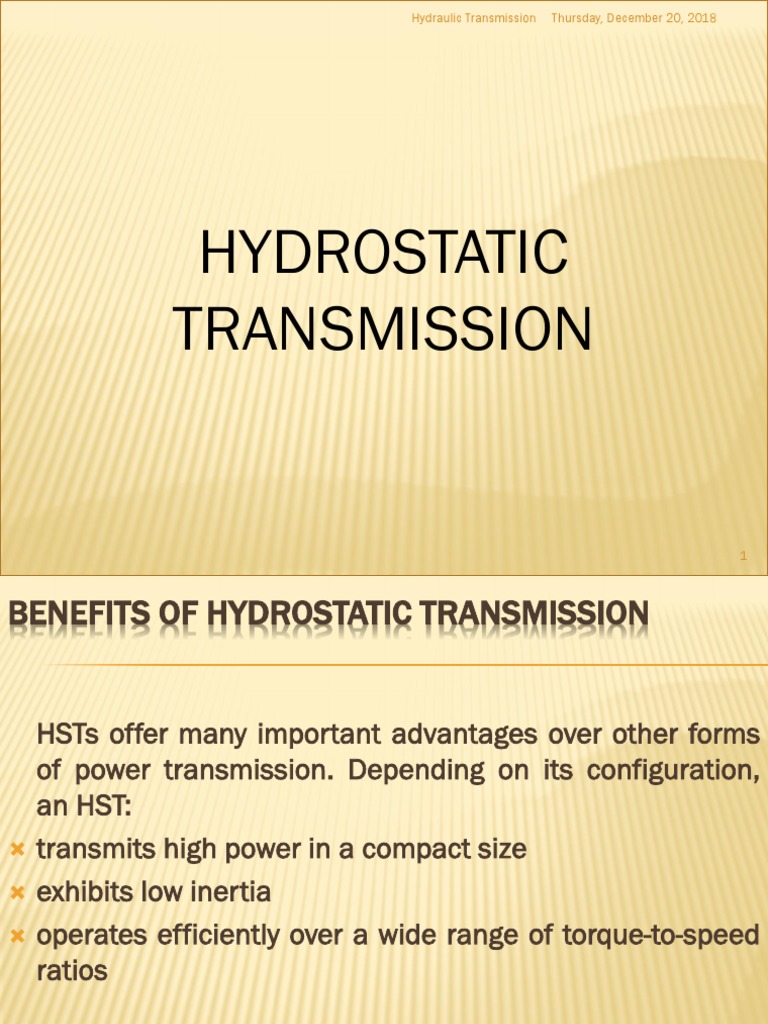 Understanding Hydrostatic Transmission | PDF | Pump | Transmission ...