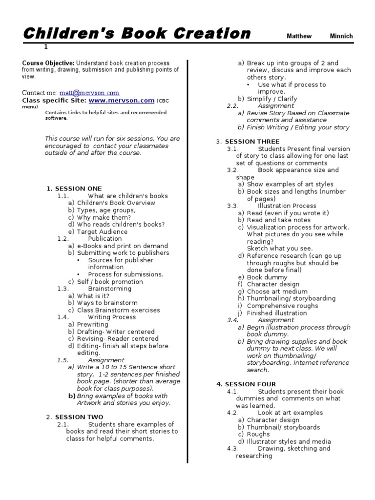 Children's Book Creation Process Guide | PDF | Books | Publishing