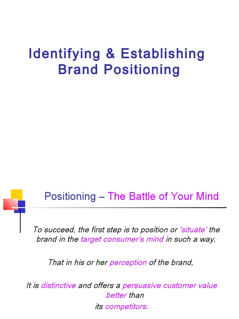 Identifying & Establishing Brand Positioning | PDF | Brand ...
