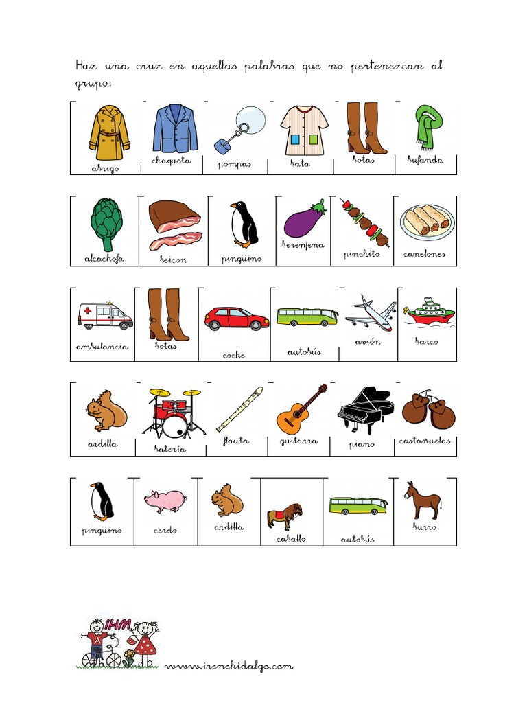 Actividad de Clasificación de Palabras | PDF