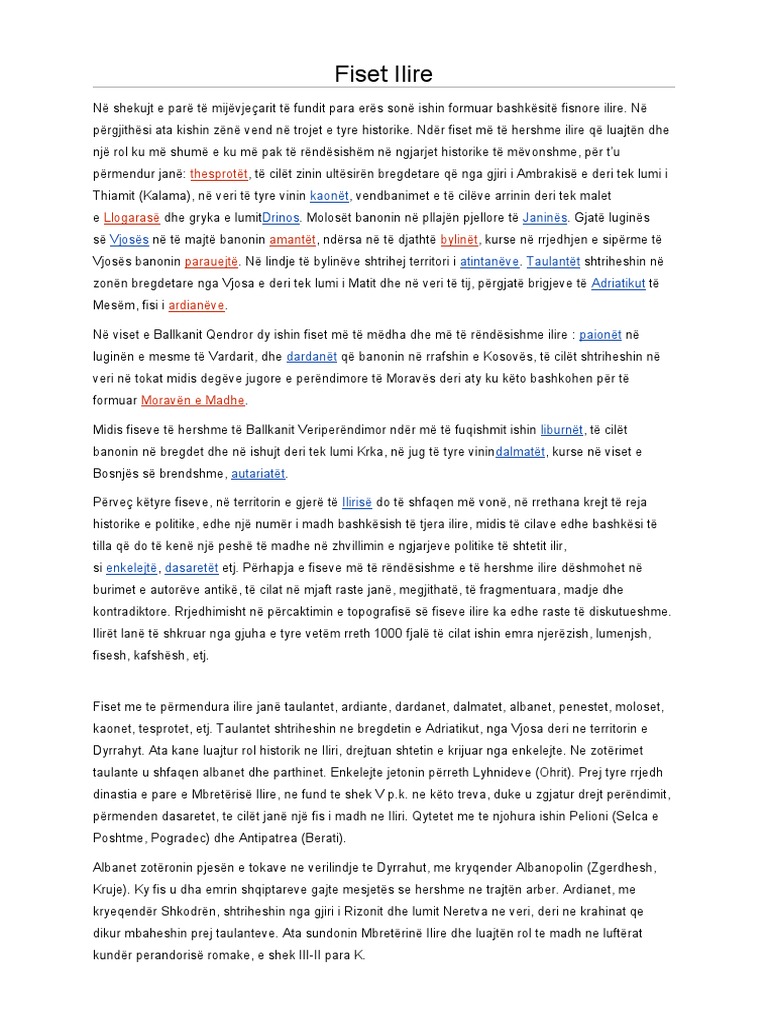 Fiset Ilire | PDF