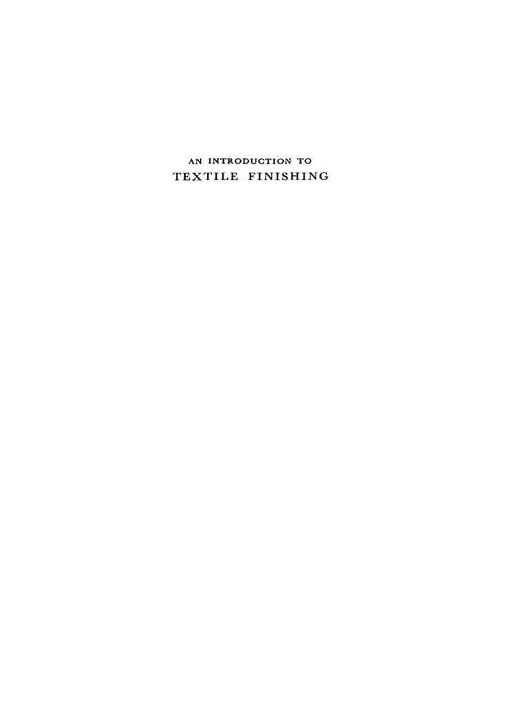 An Introduction To Textile Finishing (1979) | PDF | Textiles | Weaving