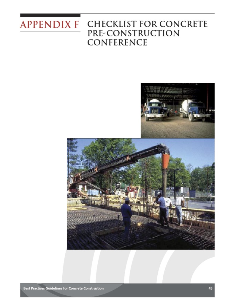 Concrete Placement Inspection Checklist | PDF | Concrete | Building ...