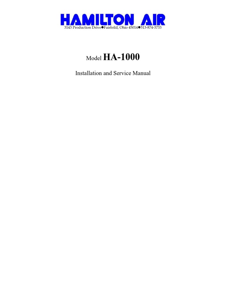 HA-1000 Installation & Service Manual | PDF | Relay | Electrical Wiring
