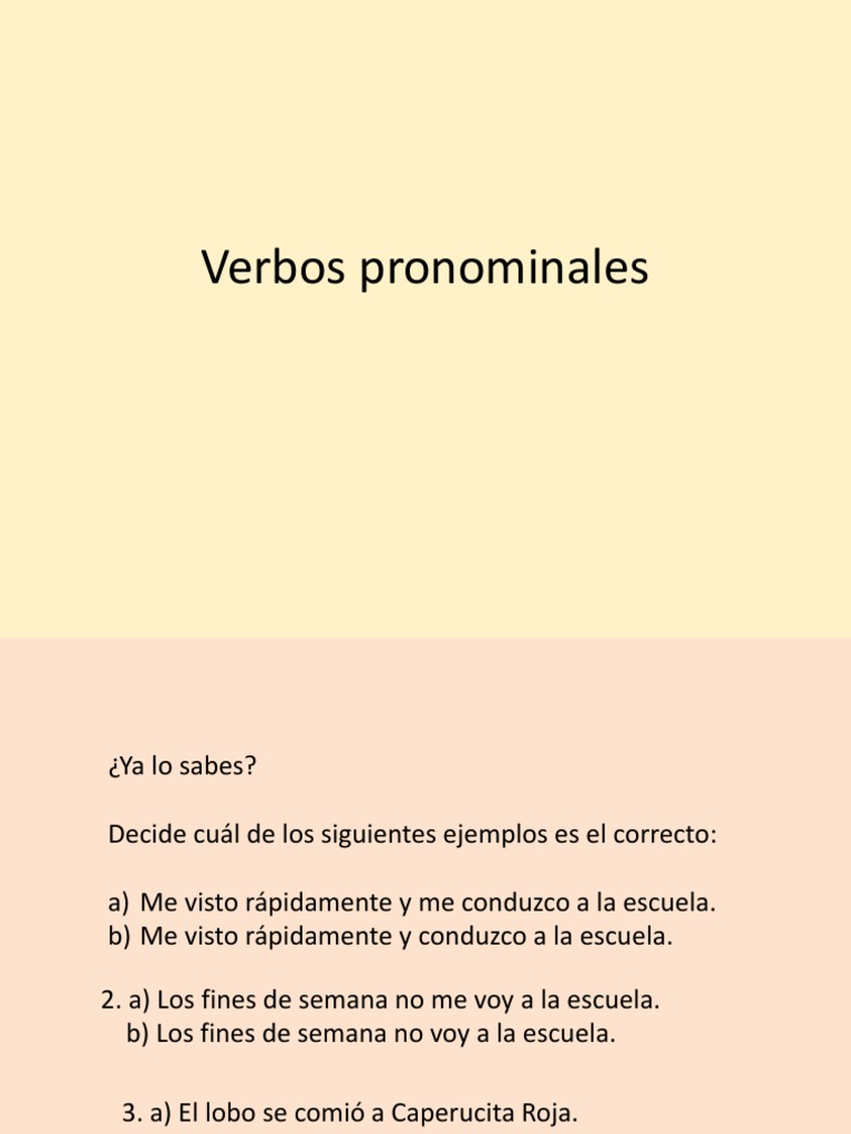 Verbos Pronominales en Español | PDF | Pronombre | Verbo