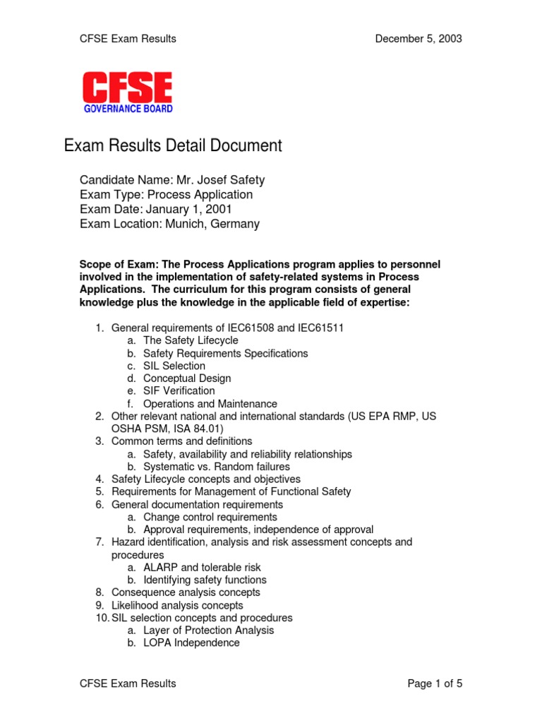 Example Results | PDF | Quality | Safety