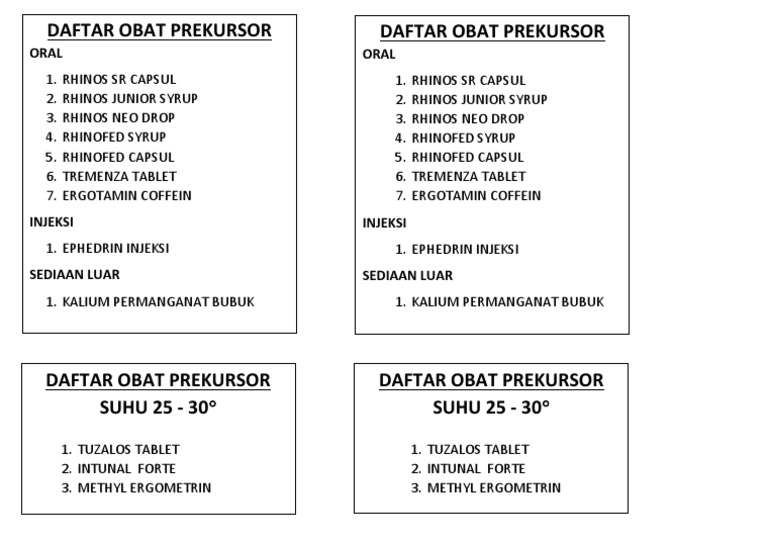 Daftar Obat Prekursor | PDF