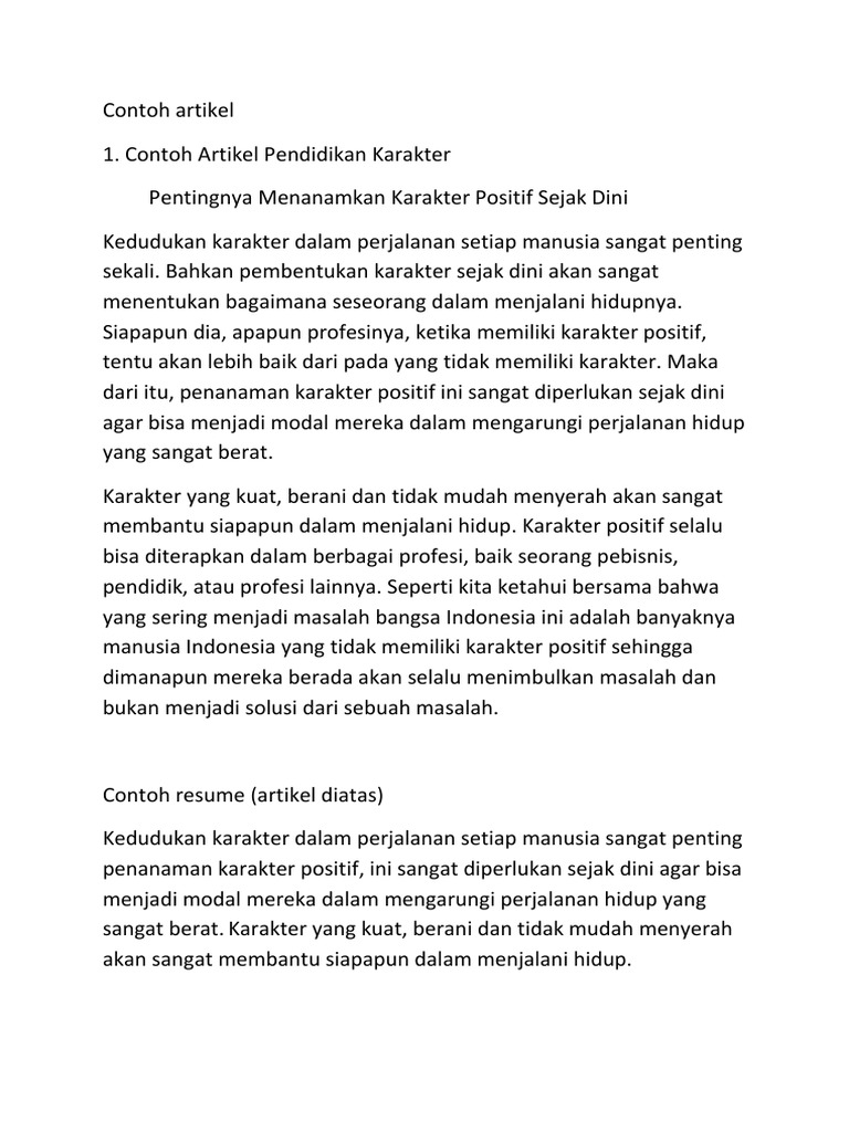 Contoh Artikel Pendidikan dan Budaya | PDF