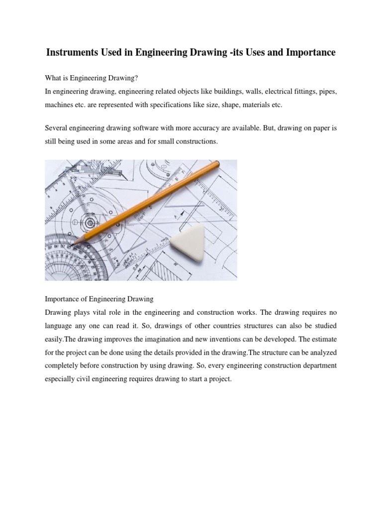 Instruments Used in Engineering Drawing | PDF | Drawing | Technical Drawing