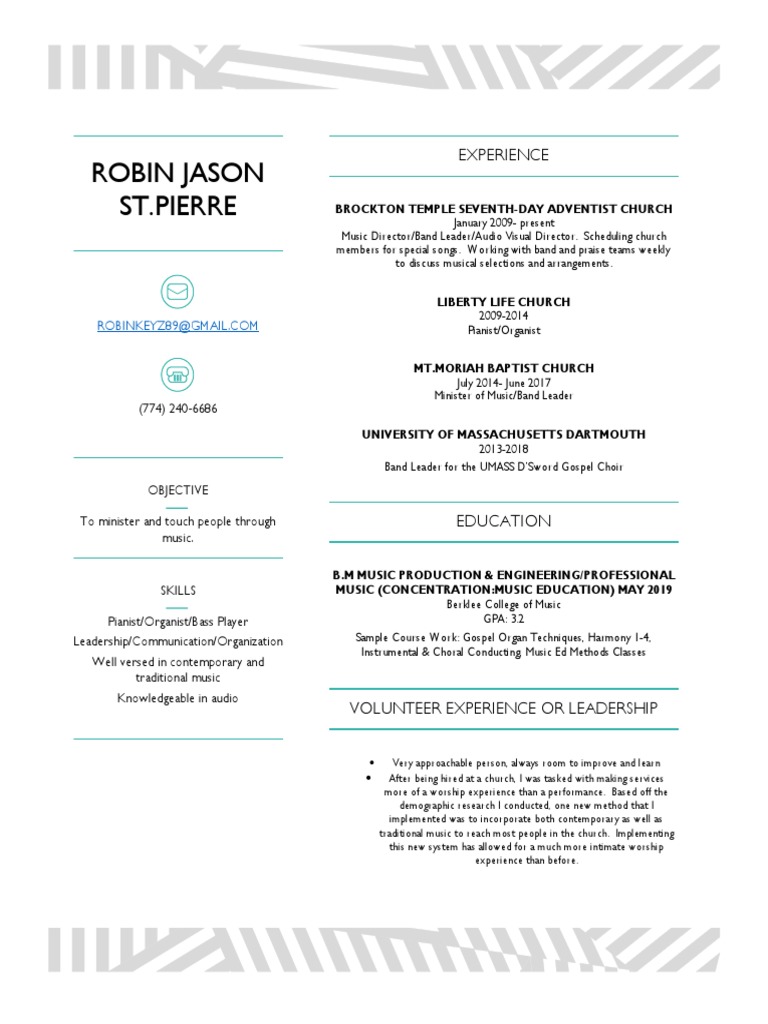 Stpierre Resume | PDF | Choir | Leadership