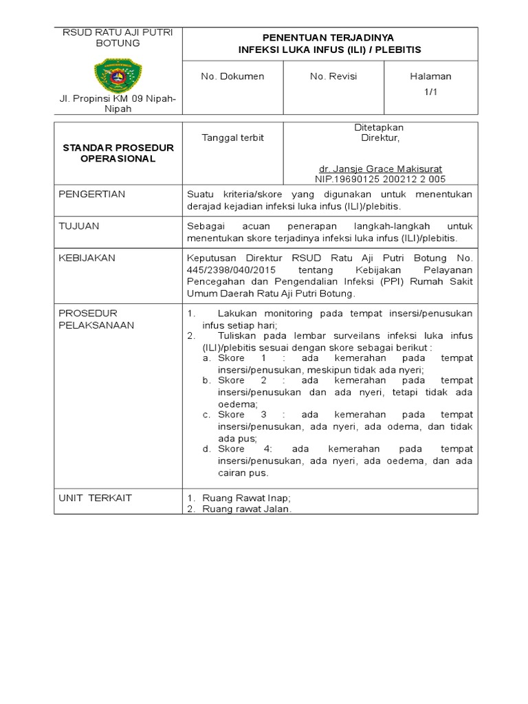 Spo - Penentuan Plebitis | PDF